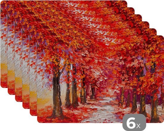 Set de table - Napperons en plastique - Peinture - Arbres - Automne ...