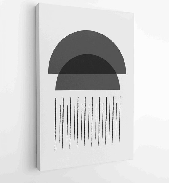 Zwart-wit organische vorm Art brush design voor muur ingelijste prints, canvas prints,... | bol