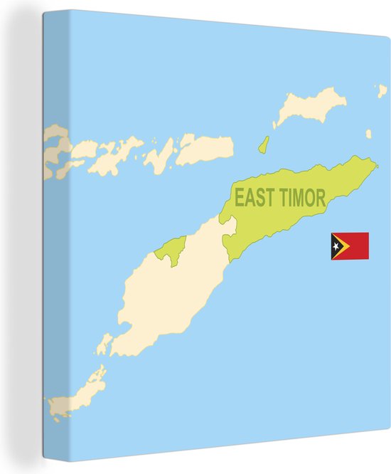Une illustration d'une carte verte du Timor oriental avec le drapeau ...