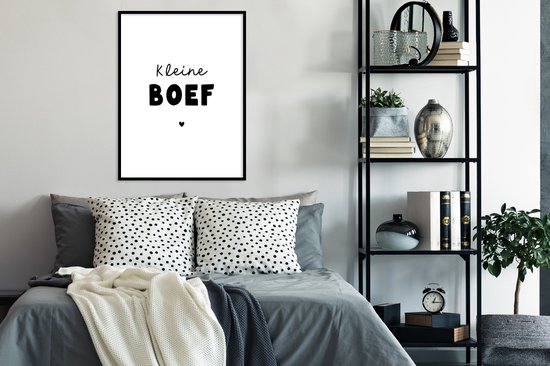 Poster in fotolijst kind - Kinderen - Quotes - Kleine boef - Spreuken ...