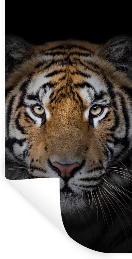 Muurstickers - Sticker Folie - Tijger - Wilde dieren - Portret - Zwart - Dieren -... | bol.com