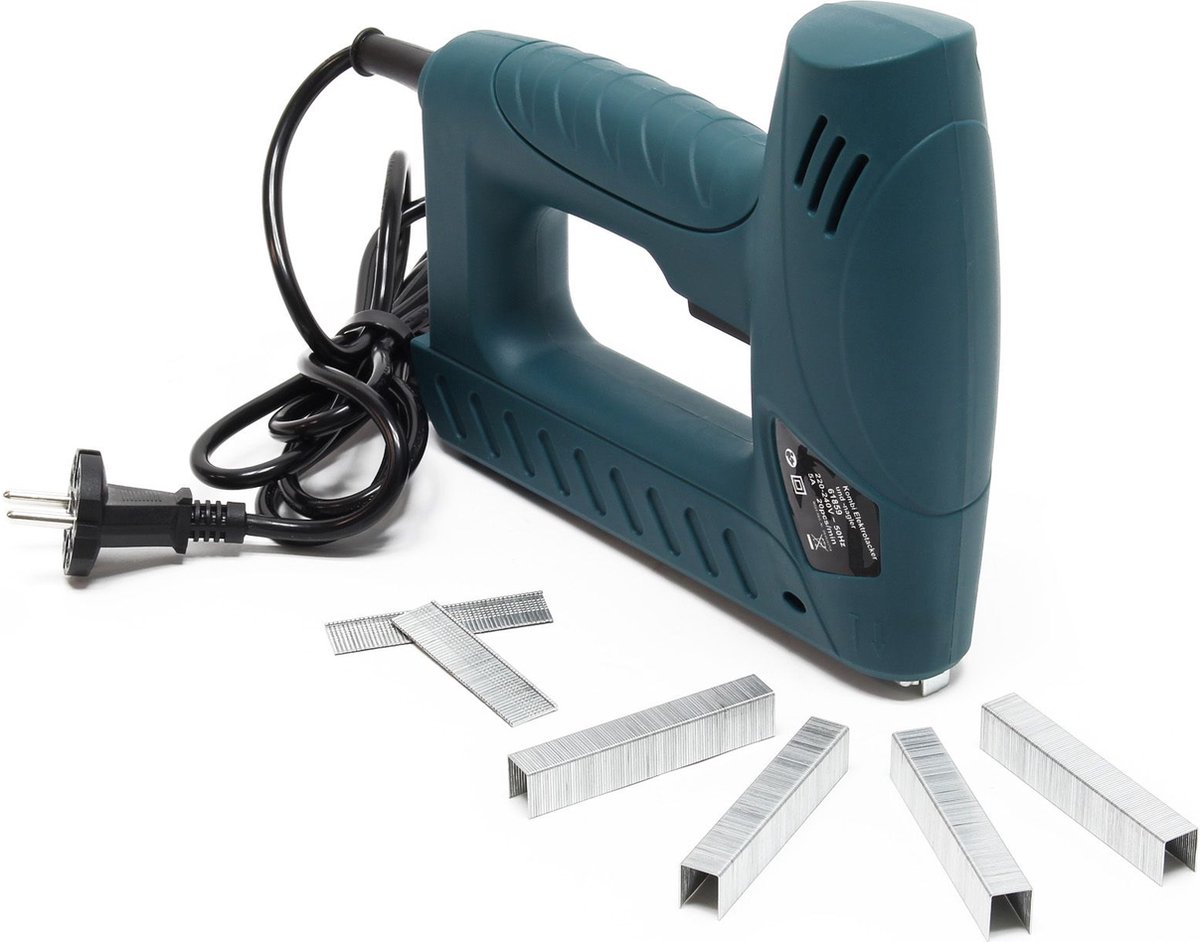 Elektrische tacker-nietmachine combinatie - incl. spijkers en nietjes | bol.com