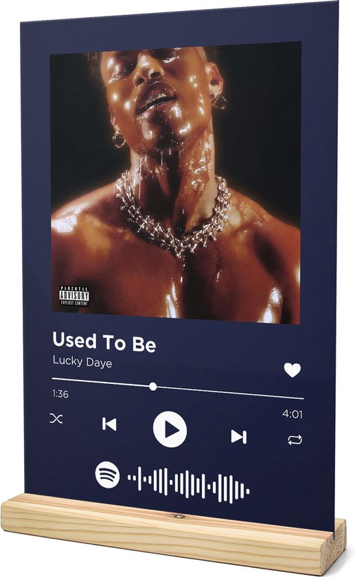 Songr Spotify Muziek Bordje - Used To Be - Lucky Daye - 20x30 - Blauw ...