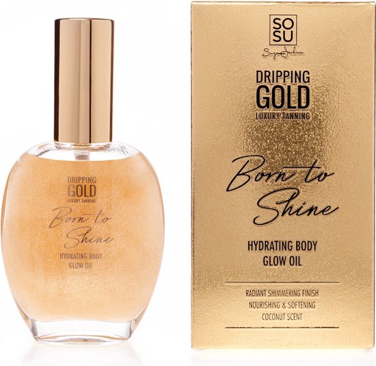 SOSU Dripping Gold Born to Shine Hydrating Body Glow Oil Gold Shimmer | bol
