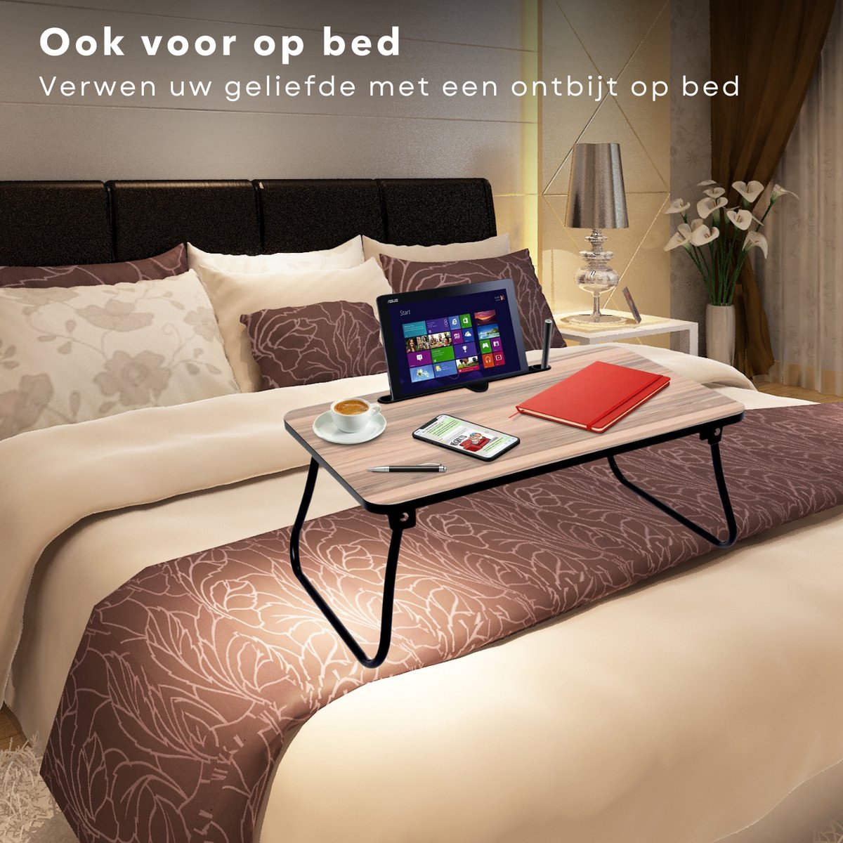 Cheqo® Stevige Bedtafel - Inklapbaar Schootbureau - Banktafel ...