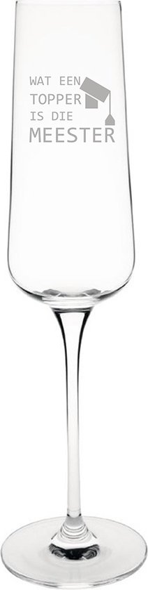 Gegraveerde Champagneglas 27cl Wat een topper is die meester | bol