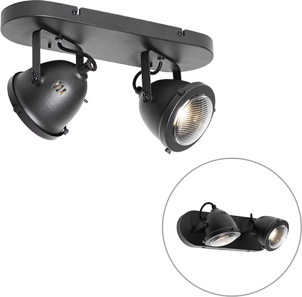 QAZQA emado - Spot de plafond industriel | Petit spot | Spot en saillie ...