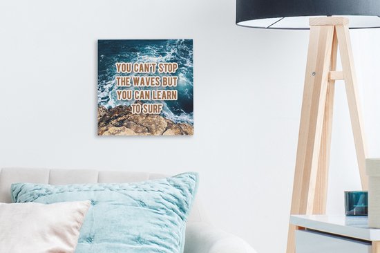 Canvas Schilderij Spreuken - Quotes - Motivatie - Zee - You can't stop ...