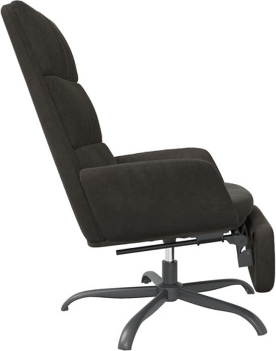 vidaXL Relaxstoel met voetensteun fluweel donkergrijs | bol.com