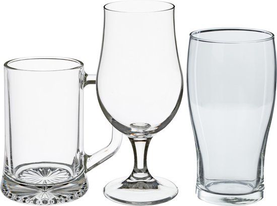 Secret de Gourmet Bierglazen set - pint glazen/bierpullen/bierglazen op voet - 12x stuks | bol