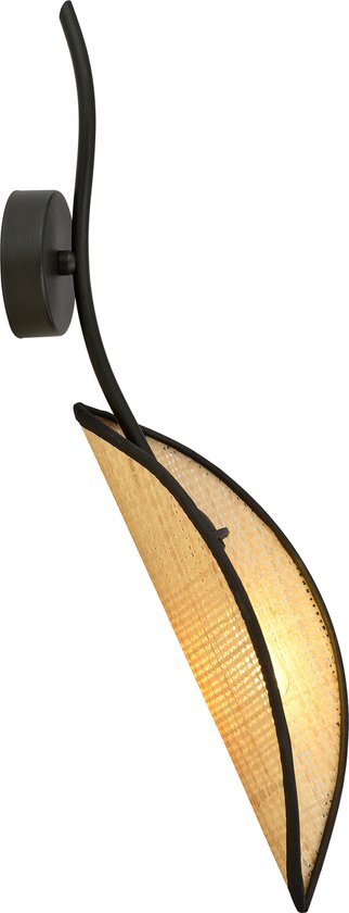 Emibig - Wandlamp Lotus 1 Zwart/Rotan 67 cm | bol.com