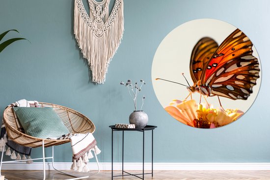 MuchoWow - Behangcirkel - Vlinder - Insect - Bloemen - Natuur - Muurdecoratie -... | bol.com