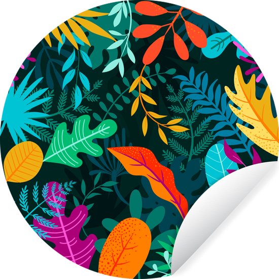 WallCircle - Muurstickers - Behangcirkel - Jungle - Bladeren - Kleuren - Jongens -... | bol
