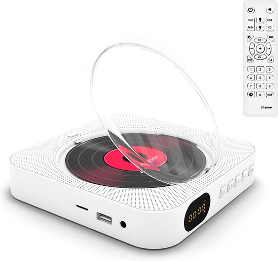 CD-speler met Bluetooth - aan de muur te monteren muziekspeler Home Audio Boombox met... | bol