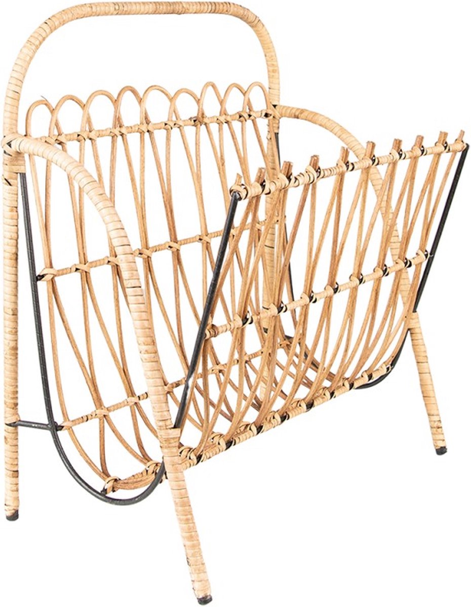 Tijdschriftenhouder 37x23x41 cm Bruin Rotan Ijzer Rechthoek Lectuurbak ...