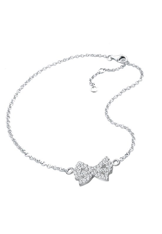 Elli - Enkelbanden - Enkelbandje voor dames strik met kristallen in 925 ...