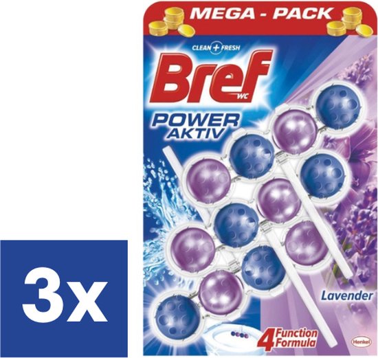 Bref Power Active WC blok Lavendel - 3 x 3 stuks | bol