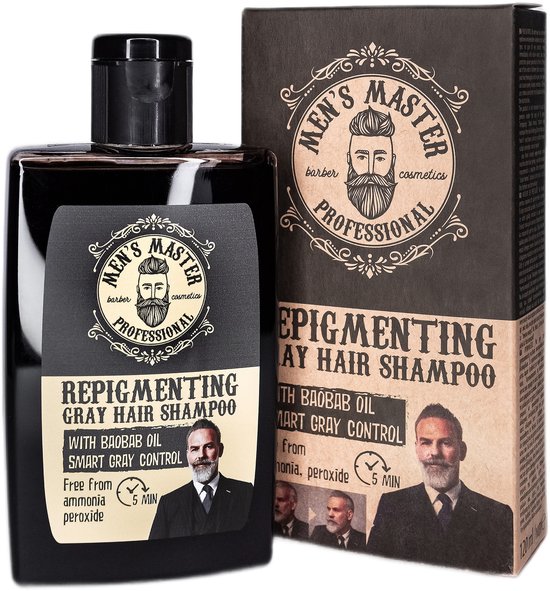 Men's Master Repigmenting Grey Hair Shampoo - Kleurshampoo Grijs Haar Mannen -... | bol