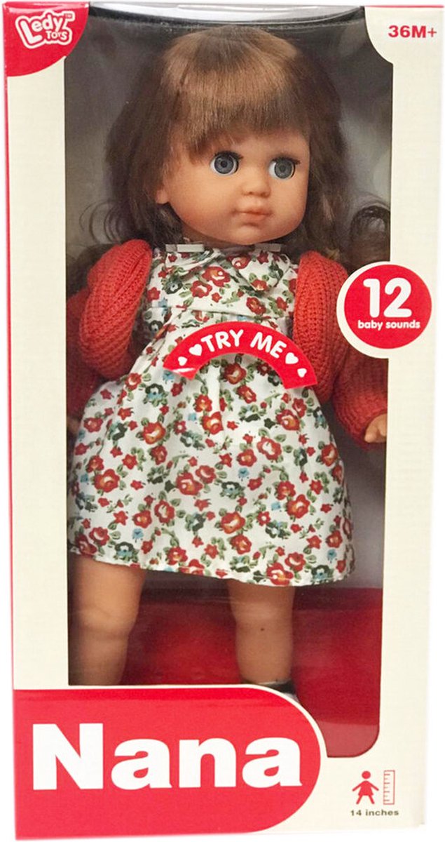 Nana pratende pop - Zachte knuffel pop - met geluid - 35CM | bol.com