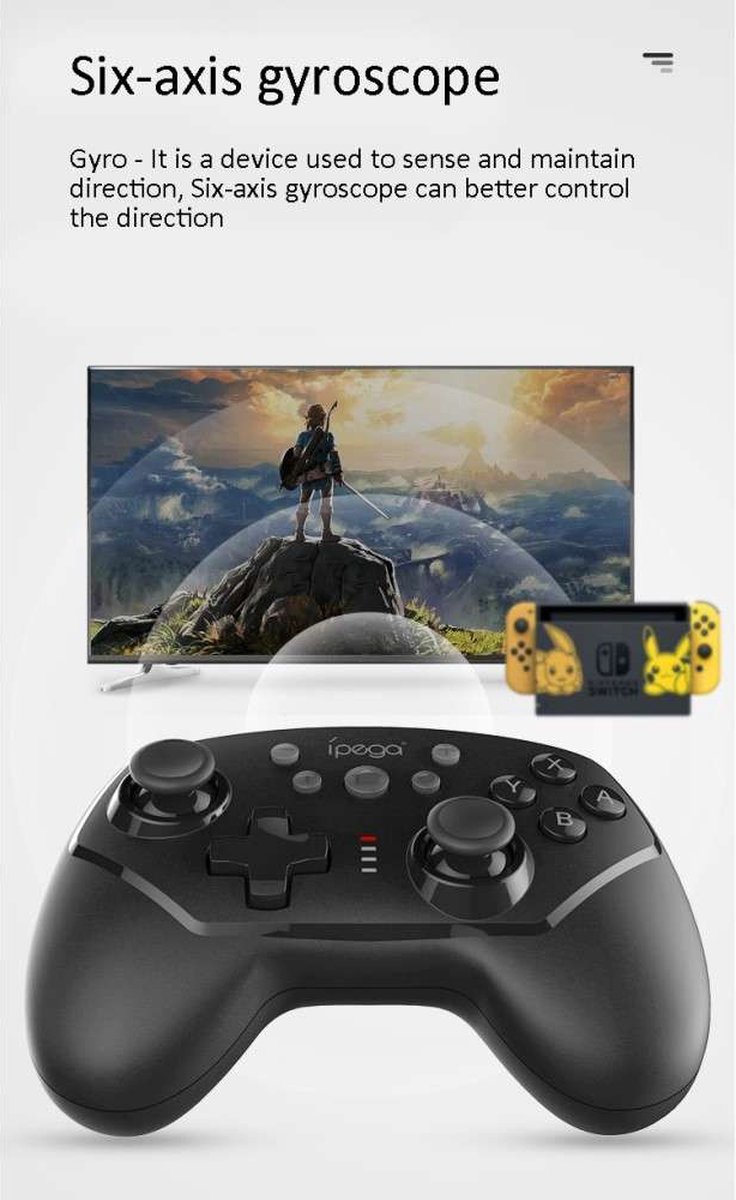 Ipega Nintendo Switch Bluetooth Game Remote Controller PG 9162 Zwart ...