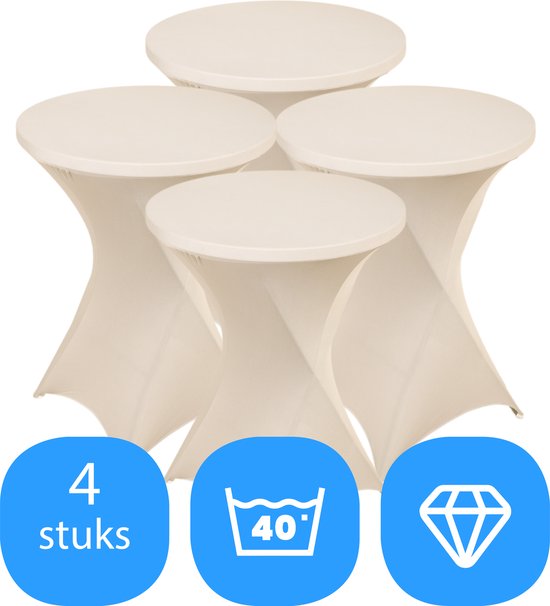 Statafelrok Champagne x 4 – ∅80-85 x 110 cm – Stretch 4 stuks – Tafelrok voor Statafel... | bol