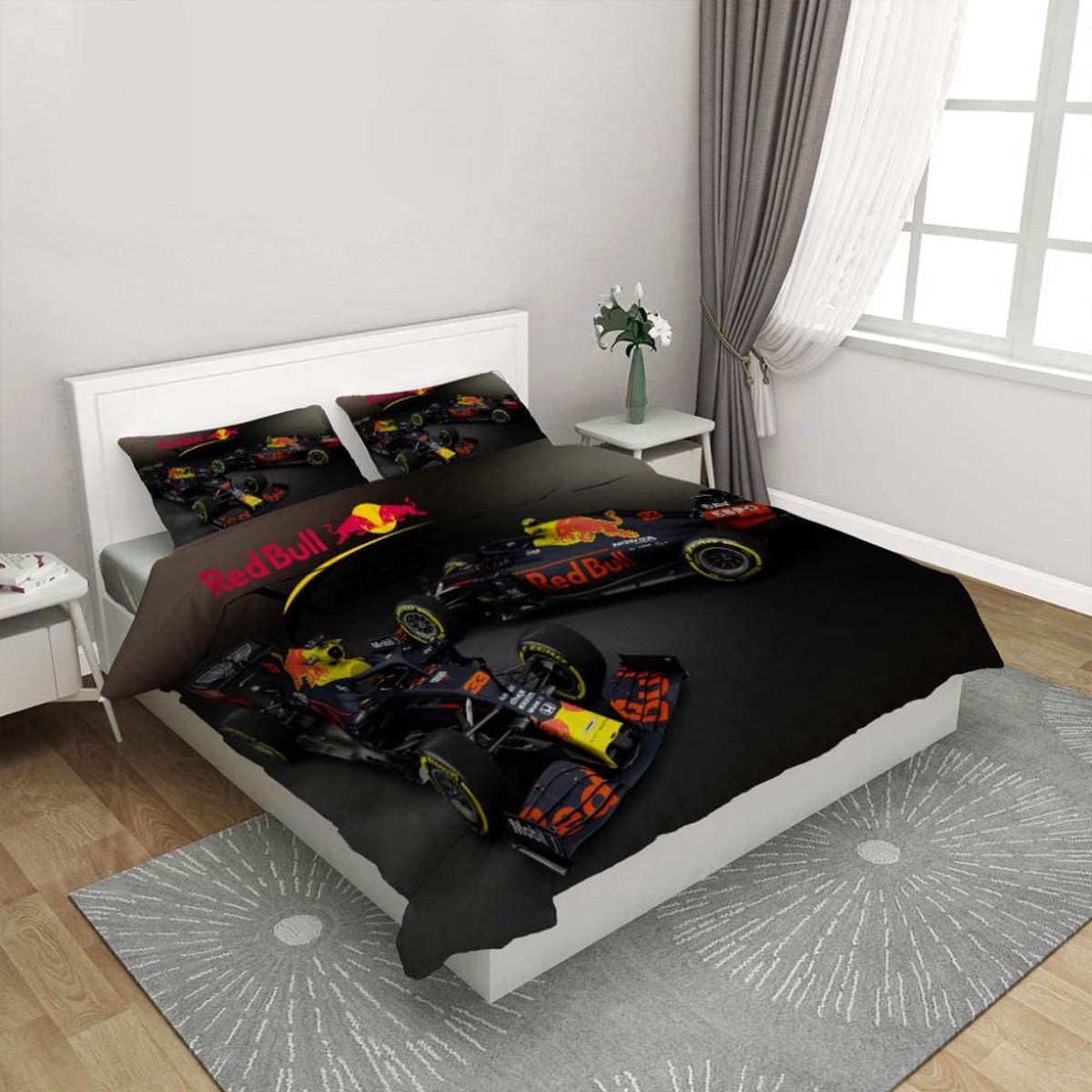 Housse de couette thème Red Bull Racing - avec 2 taies d'oreiller - Max ...