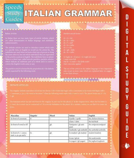 Italian Grammar (Speedy Study Guides) (ebook), Marshall Koontz ...