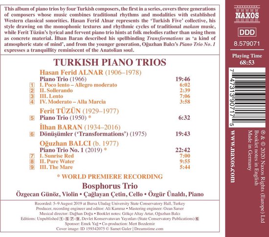 Bosphorus Trio - Turkish Piano Trios (CD), Bosphorus Trio | Muziek | bol