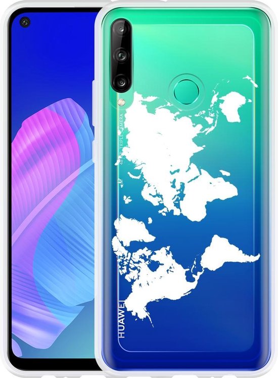 Huawei P40 Lite E Hoesje World Map Designed by Cazy | bol.com