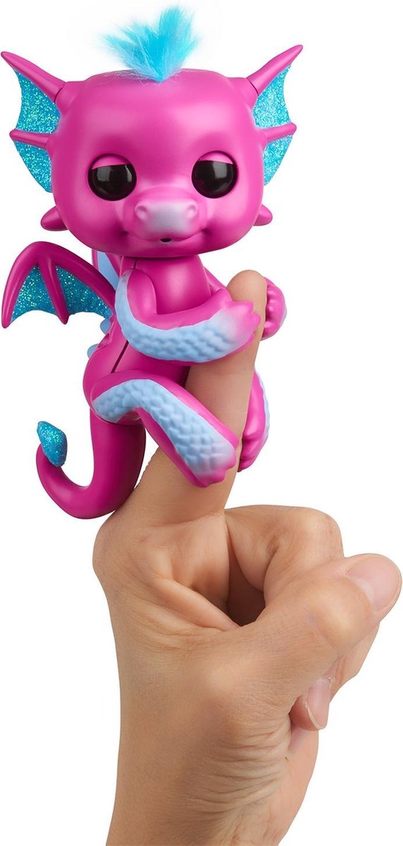 WowWee Fingerlings Baby Dragon Sandy - roze met blauwe draak ...