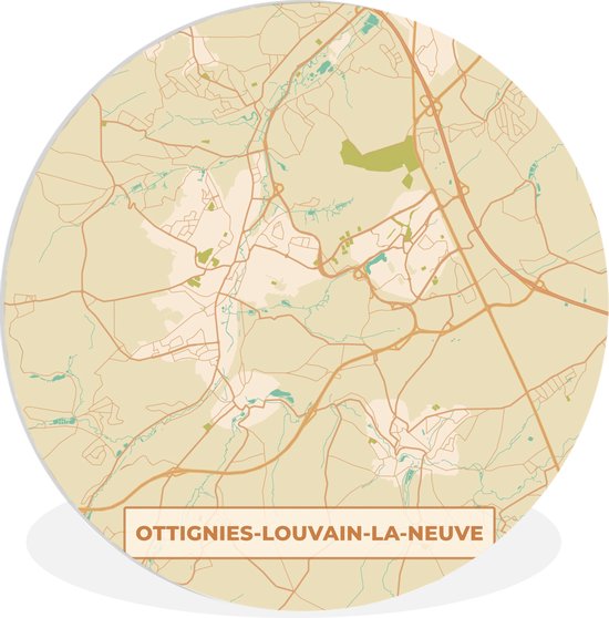 Wall Circle - Wall Circle Indoor - Vintage - Map - Map - Ottignies ...