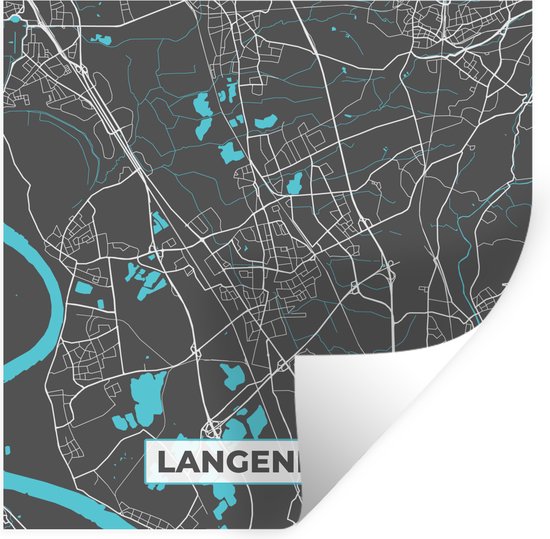 Muurstickers - Blauw – Duitsland – Plattegrond – Stadskaart – Kaart ...