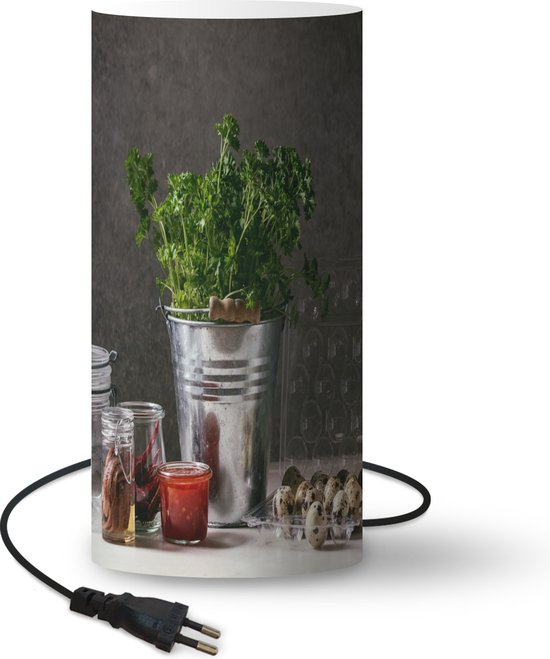 Lamp - Nachtlampje - Tafellamp slaapkamer - Ansjovis en pepers in een ...