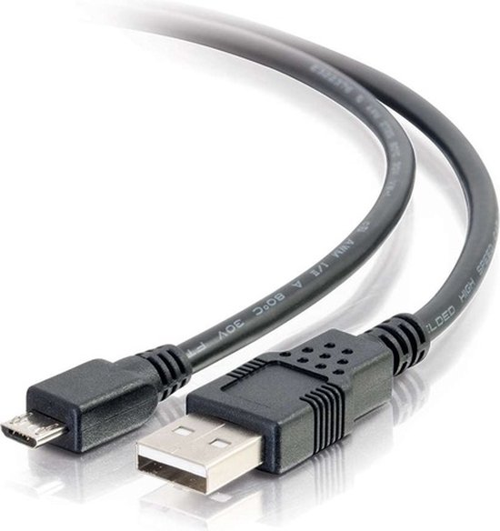 C2G 2 m USB 2.0 A naar Micro B-kabel M/M - Zwart (2m) | bol