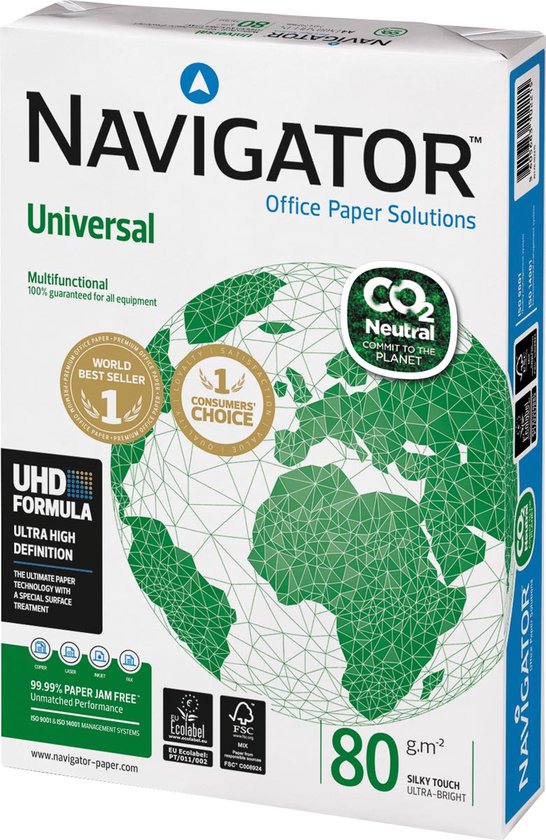 Navigator Universal Carbon Neutral Paper, pi A4, 80 g, paquet de 500 ...
