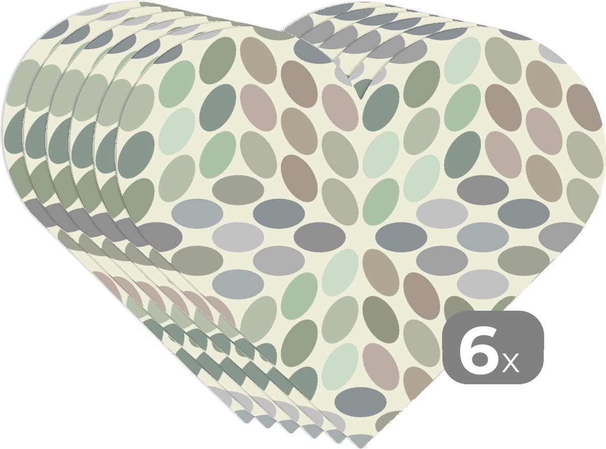 Onderleggers - Placemats - Placemats hartje - Vintage - Stippen - 3D ...