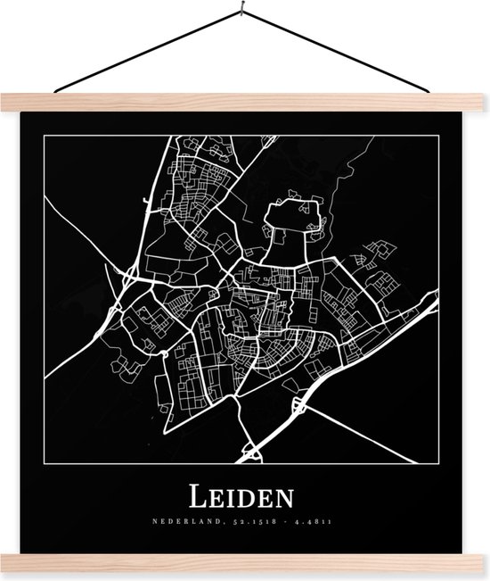 Posterhanger incl. Poster - Schoolplaat - Leiden - Plattegrond - Kaart ...