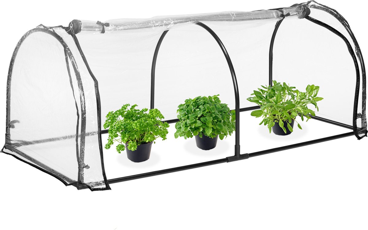 Relaxdays kweekkas pvc - foliekas - plantentunnel 71x189x78 cm ...