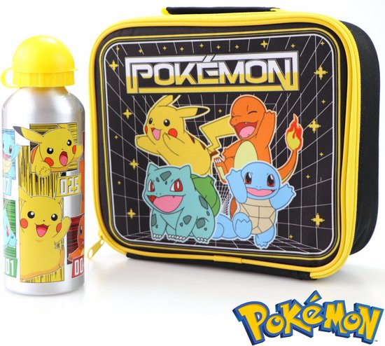 Pokemon Lunchset Kinderen | Broodtrommel lunchtas + Aluminium drinkfles ...