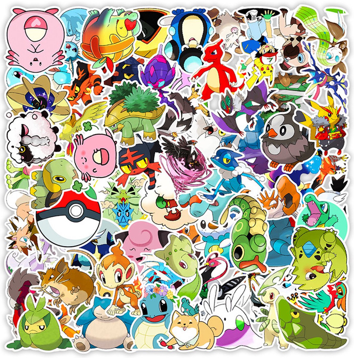 100 Pokémon Sticker-Stickers voor laptop,koffers,koelkasten ...