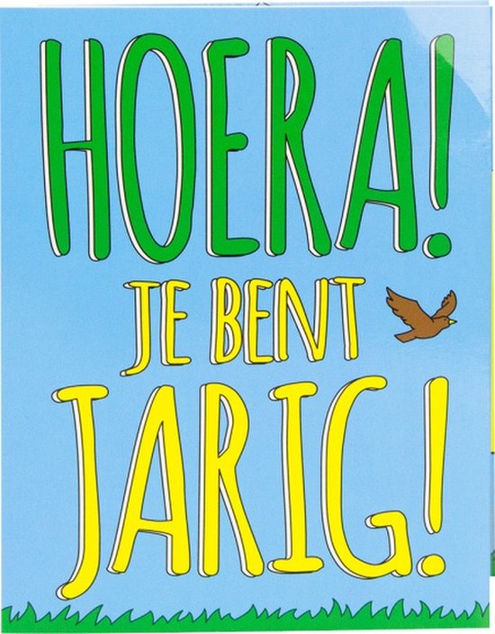 wenskaart Hoera! Je bent jarig! 16 x 12,5 cm karton | bol.com