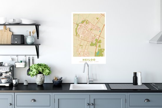 Poster Heiloo - Plattegrond - Kaart - Stadskaart - 40x60 cm | bol