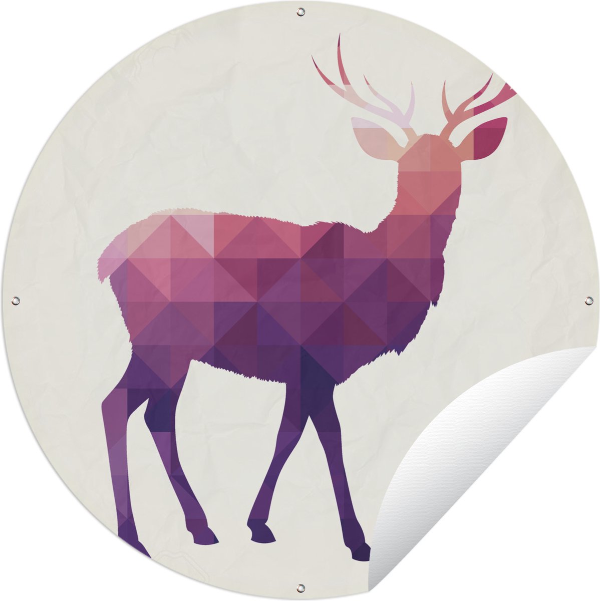 Affiche de jardin ronde Animaux géométriques - Illustration géométrique ...