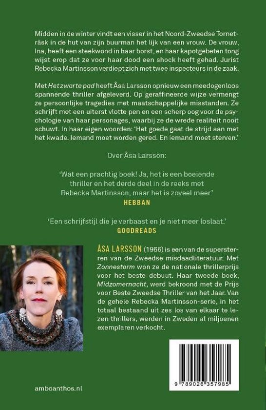 Rebecka Martinsson 3 - Het zwarte pad, Asa Larsson | 9789026357985 ...