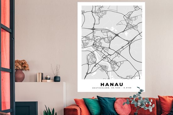 Affiche Hanau - Carte - Plan de la ville - Allemagne - Carte - 120x180 ...