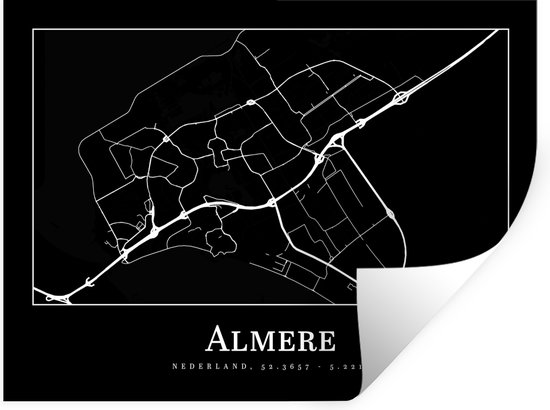 Muurstickers - Stadskaart - Almere - Kaart - Plattegrond - 40x30 cm ...