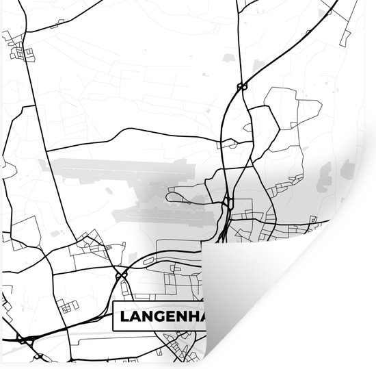Muurstickers - Stadskaart - Kaart - Langenhagen - Plattegrond - 80x80 ...