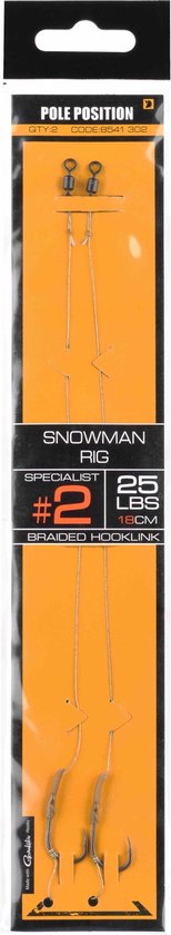 Pole Position Snowman Rig 19cm (2 pcs) - Maat : Haak 8 - 25lb | bol