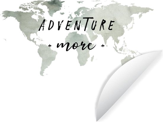 WallCircle - Muurstickers - Behangcirkel - Wereldkaart - Quote - Aquarel - 100x100 cm... | bol