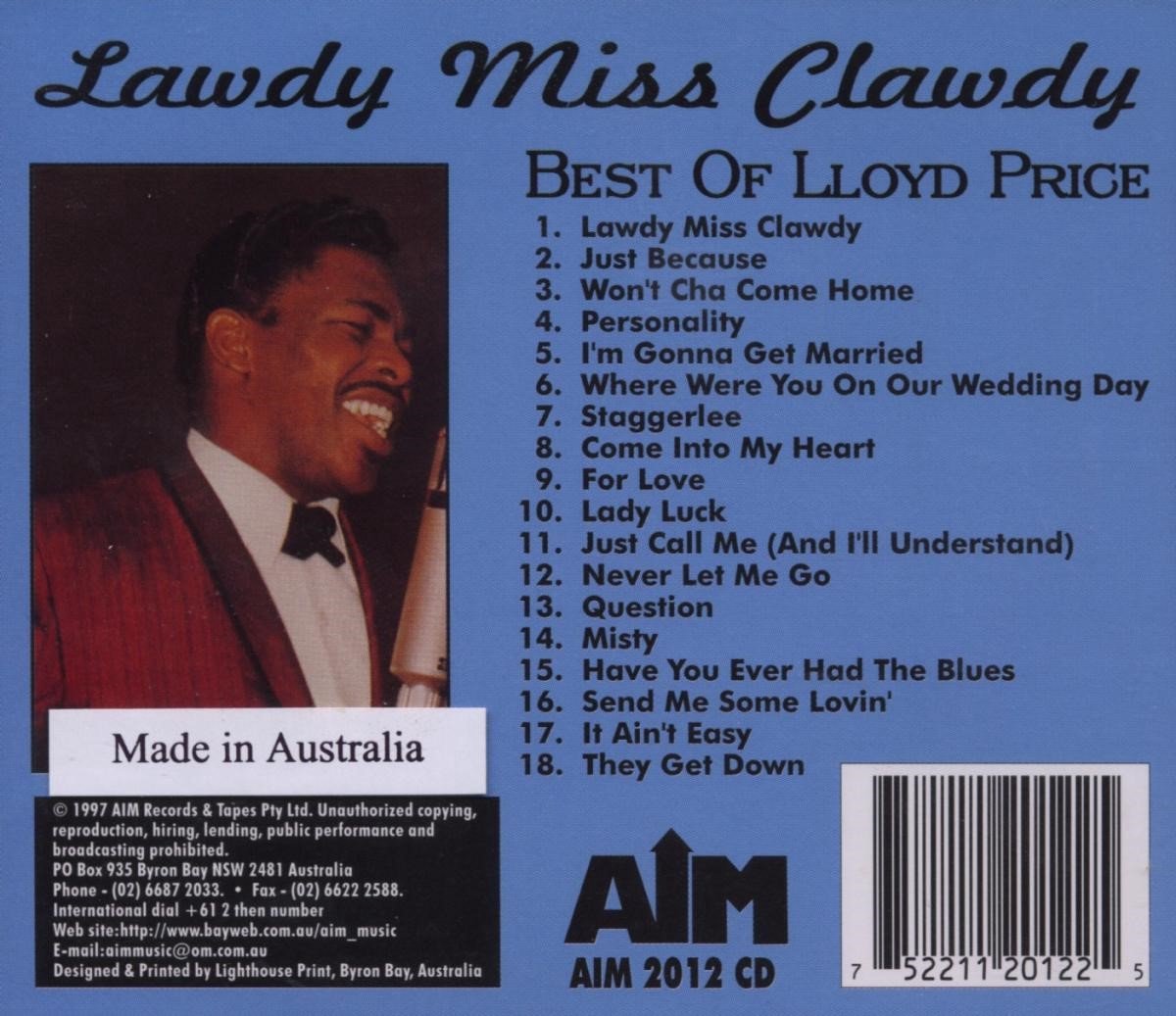 Lloyd Price - Lawdy Miss Clawdy (CD), Lloyd Price | CD (album) | Muziek ...